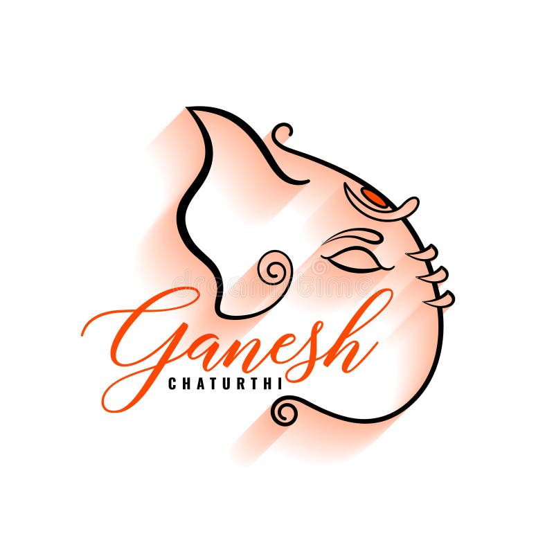 Creative Ganpati Bappa Head Illustration with Shree Symbol for Ganesh ...