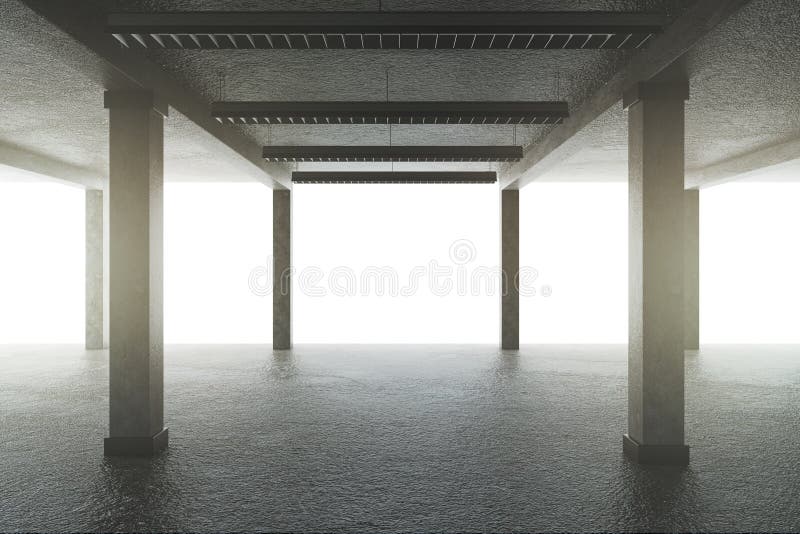 Creative Garage with Columns Stock Illustration - Illustration of ...