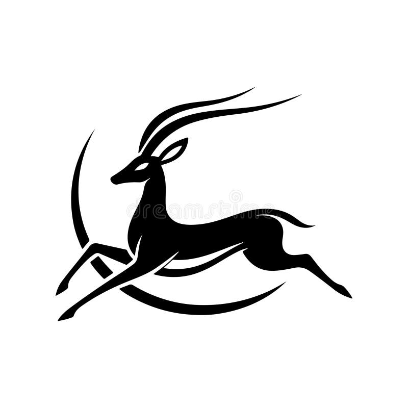 Creative Gazelle Logo Vector Silhouette Stock Vector - Illustration of ...