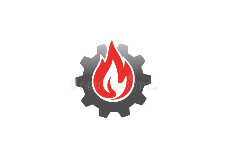Creative Gear Fire Logo Symbol Vector Illustration Stock Vector ...