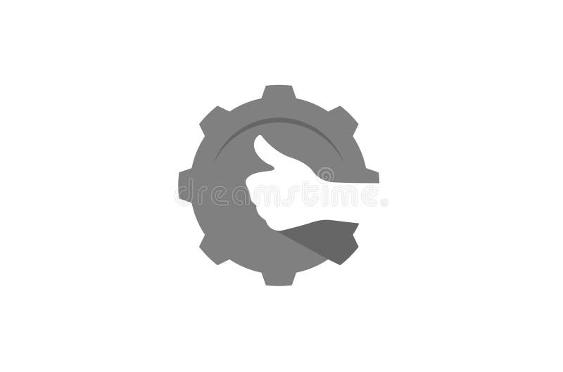 Creative Gear Thumb Hand Logo Design Illustration Stock Vector ...