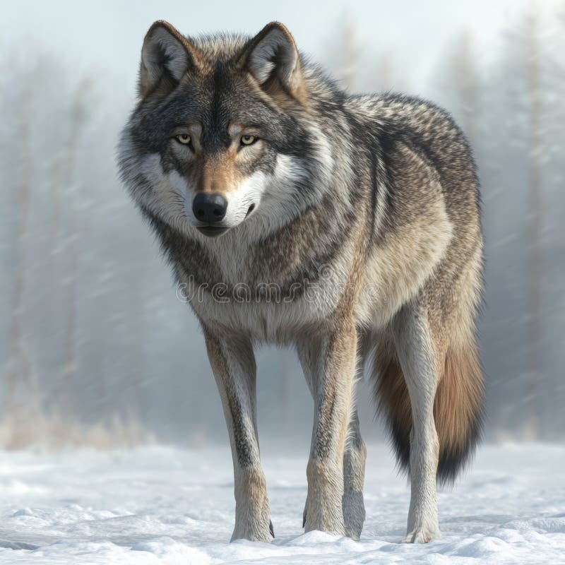 Creative Generative Watercolor Illustration Wolf Winter Detailed Stock Photos - Free & Royalty ...