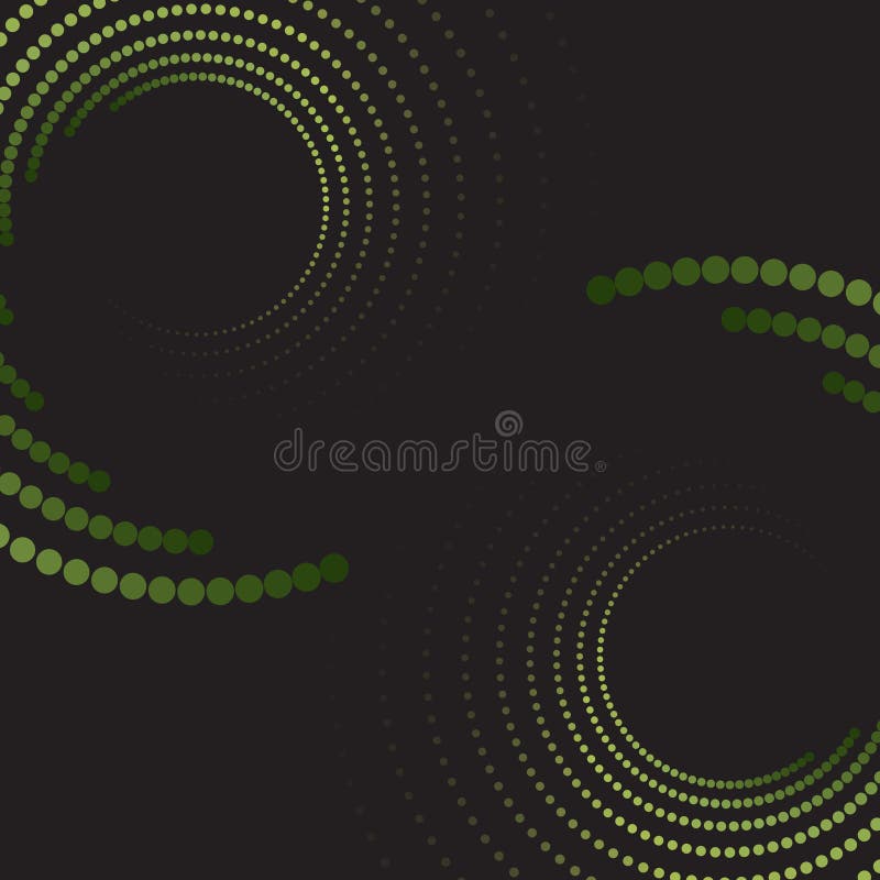 Abstract Modern Green Yellow And Black Geometric Circle Line Pattern