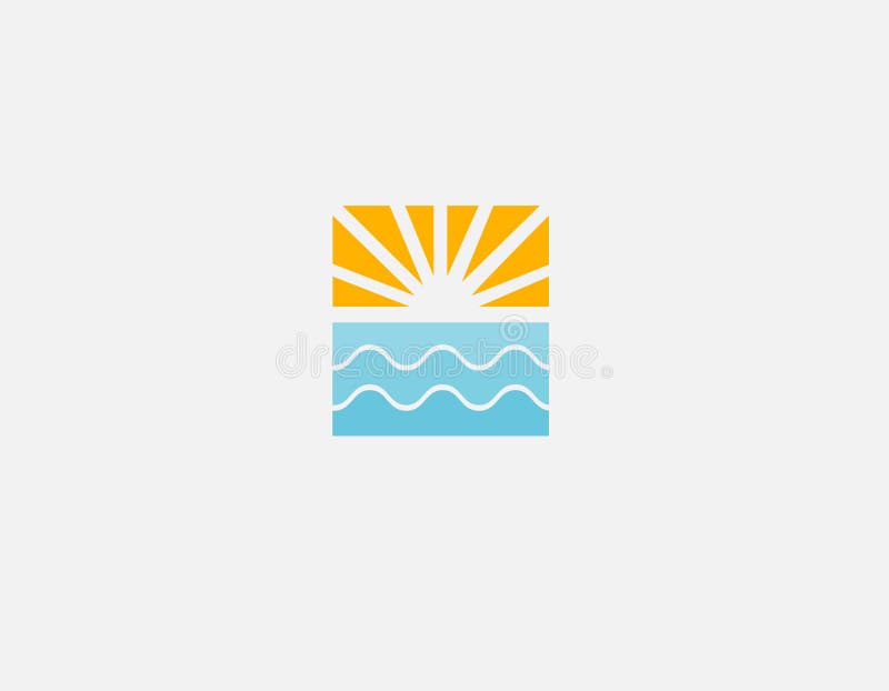 Sun Rays Sea Waves Logo Stock Illustrations – 167 Sun Rays Sea Waves ...