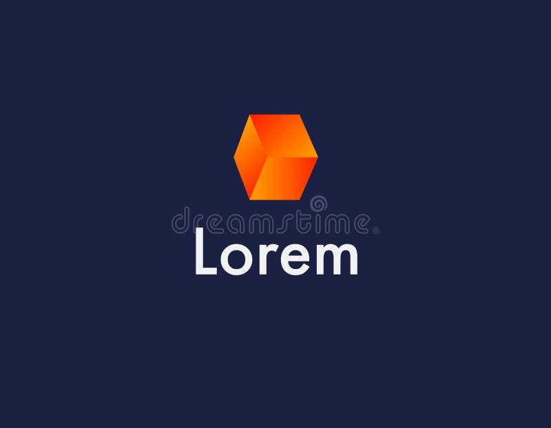 Creative Geometric 3d Orange Cube Logo for Company Stock Vector - Illustration of design ...