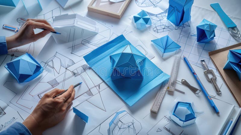 The Creative Geometric Design Process.AI Generated Image Stock Photo ...