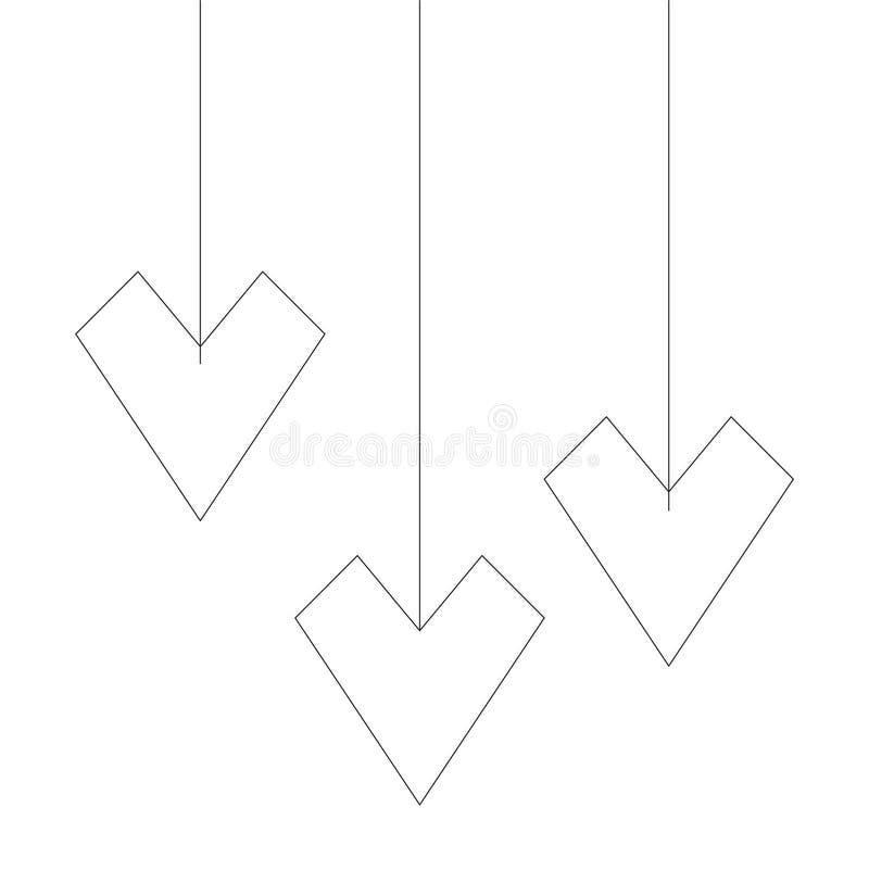 Three Hearts Hanging String Stock Illustrations – 122 Three Hearts ...