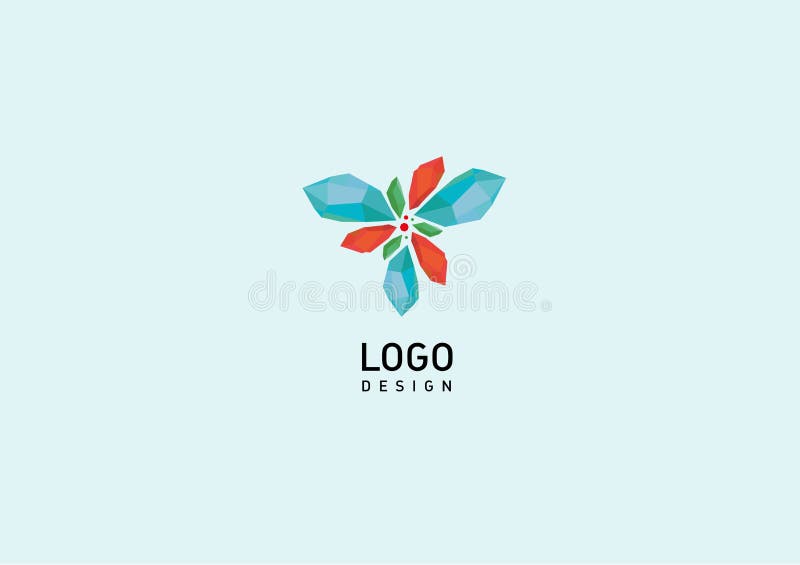 Creative Geometric Logo Colored Crystals Stock Vector - Illustration of ...