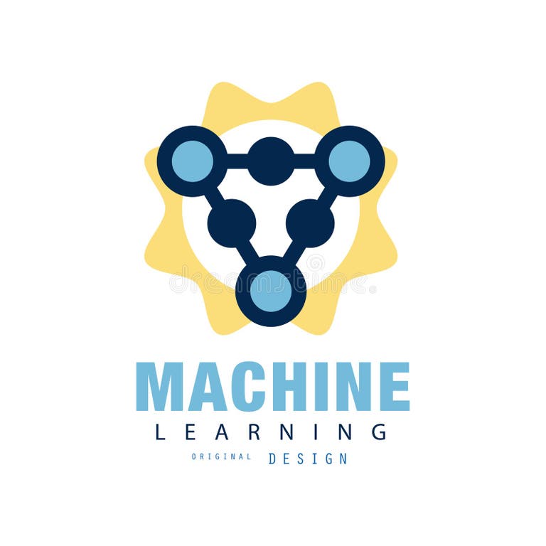 Creative Flat Logo of Machine Learning. Computer Science or Industry ...