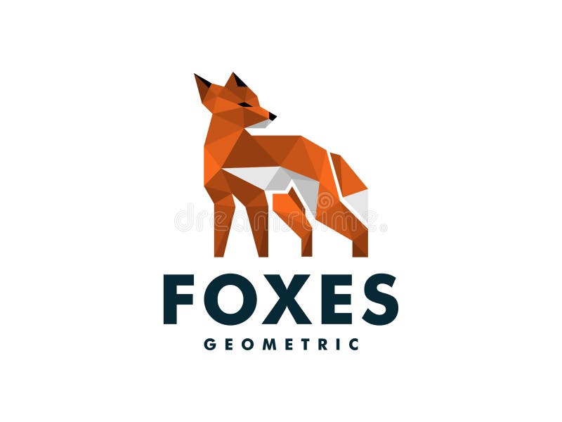 Creative Geometric Modern Fox Tail Logo Design Template Stock Vector - Illustration of geometric ...