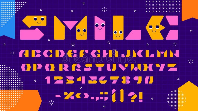 Creative Geometric Module Font, Abstract Bold Type Stock Illustration ...