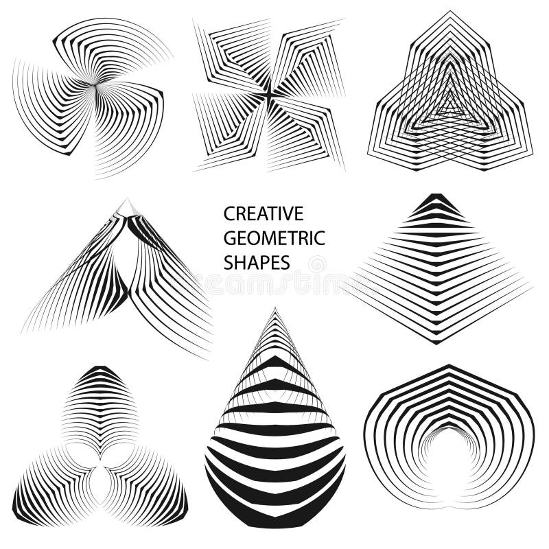 Creative geometric shapes. stock vector. Illustration of logo - 111950943