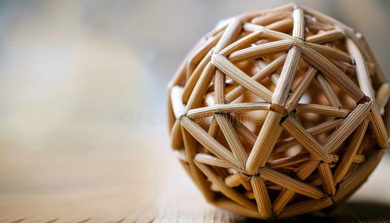 Creative Geometric Sphere Made from Interconnected Wooden Sticks and ...