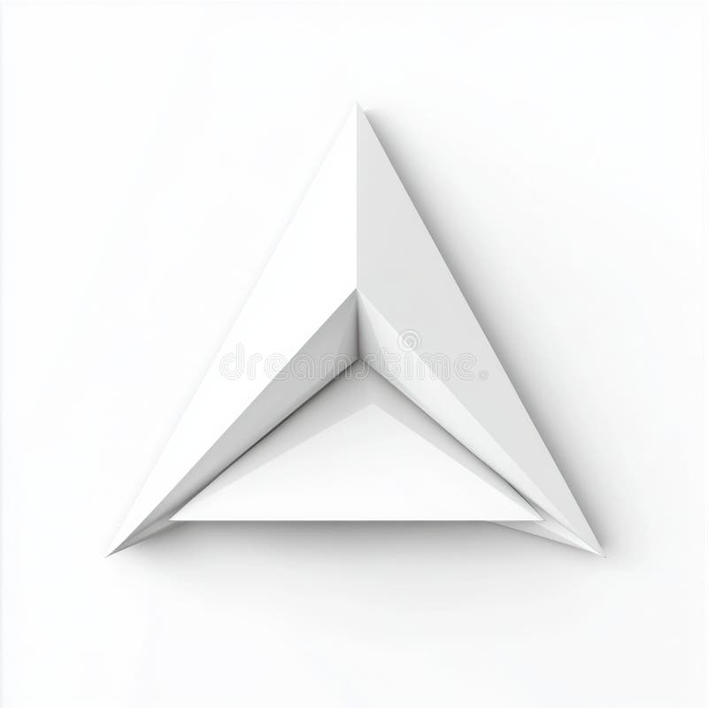 Creative Geometric White Triangle Design with Layered Shapes Against a ...
