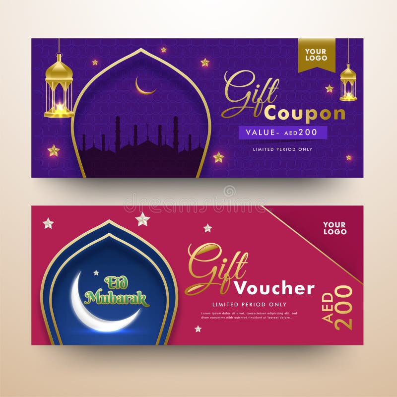 Creative Gift Voucher or Coupon Template. Stock Illustration ...