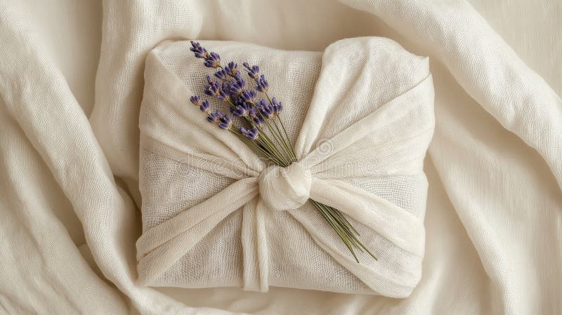 Creative Gift Wrapping Technique Using Fabric and Lavender for a ...