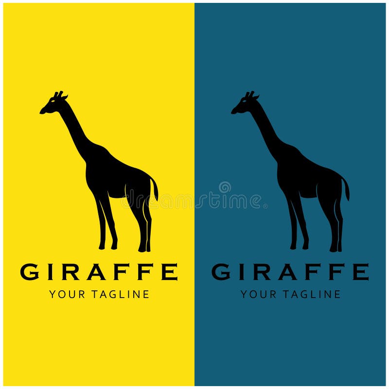 Giraffe Logo with Slogan Template Stock Vector - Illustration of logo ...