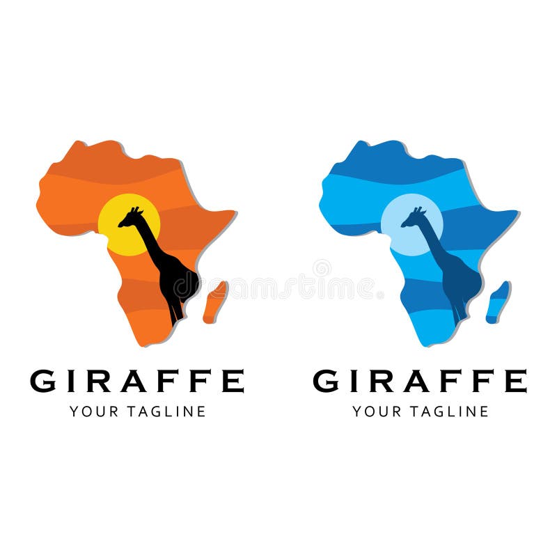 Giraffe Logo with Slogan Template Stock Vector - Illustration of symbol ...