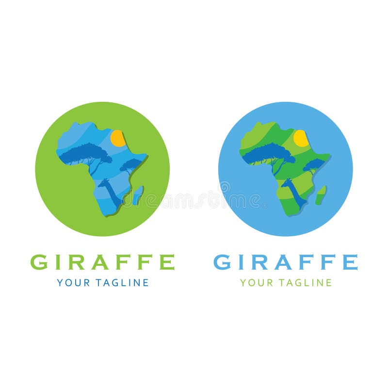 Giraffe Logo with Slogan Template Stock Vector - Illustration of ...