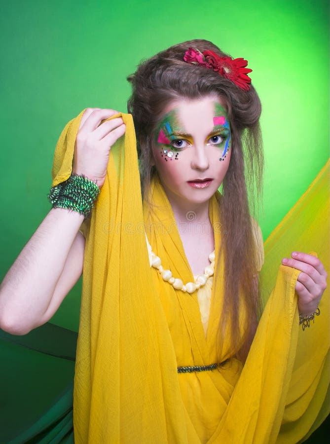 Creative girl. stock photo. Image of flower, cute, glamour - 39847112