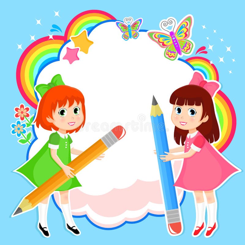 Creative girls stock vector. Illustration of butterfly - 21775051