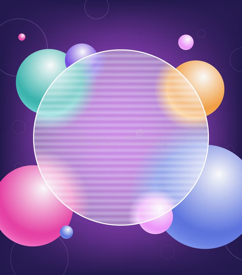 Creative Glassmorphism Illustration Design with Round Transparent Frame ...