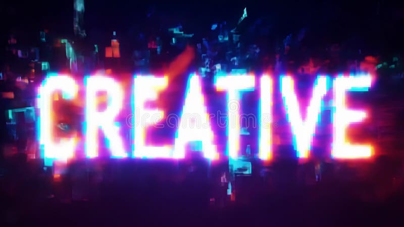 Creative Glitch Text Appearing with Different Visual Effects Stock ...
