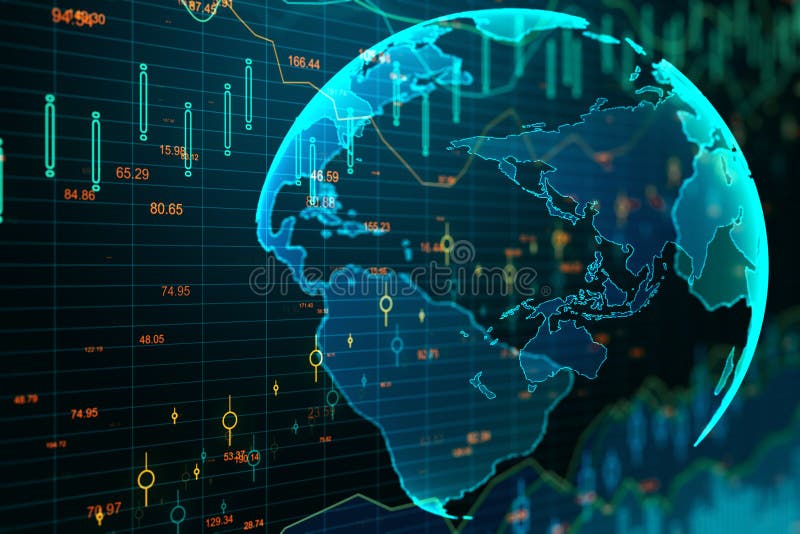 Creative Globe with Digital Business Interface Stock Illustration ...