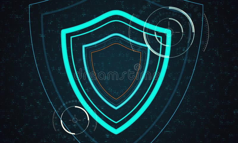 Creative Glowing Digital System Security Interface Stock Illustration ...
