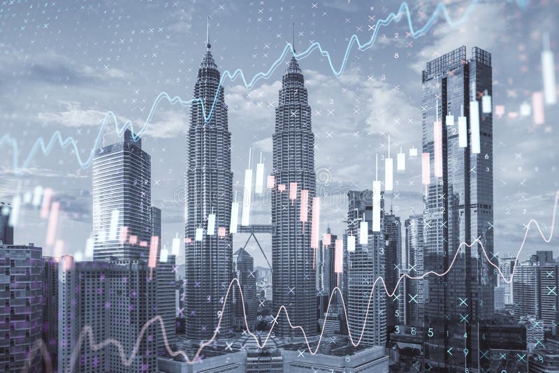 Creative Glowing Forex Chart on Backdrop. Trade, Finance, Stats. Double ...