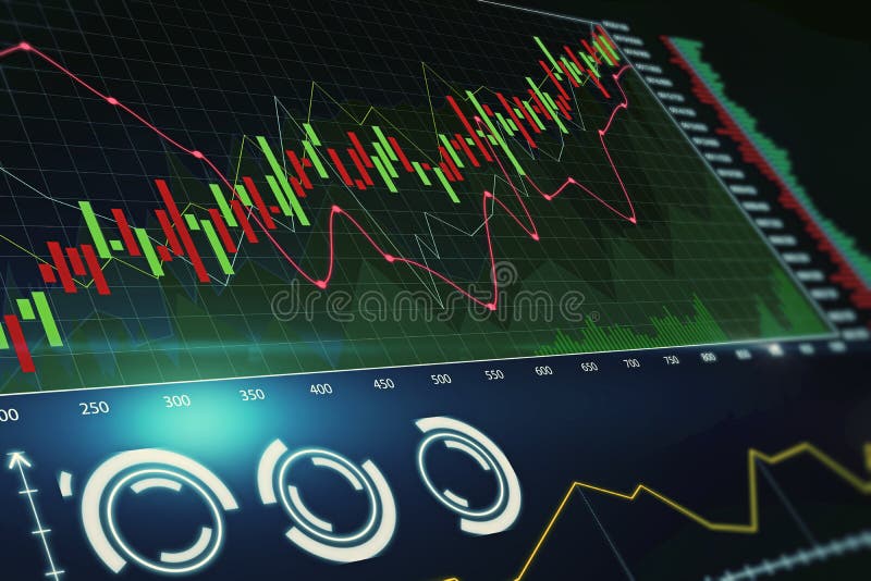 Creative Glowing Forex Chart on Background. Finance, Trade and Trend ...