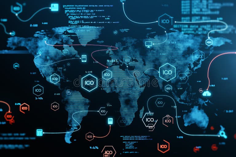 Creative Glowing Ico Background Stock Illustrations – 95 Creative ...