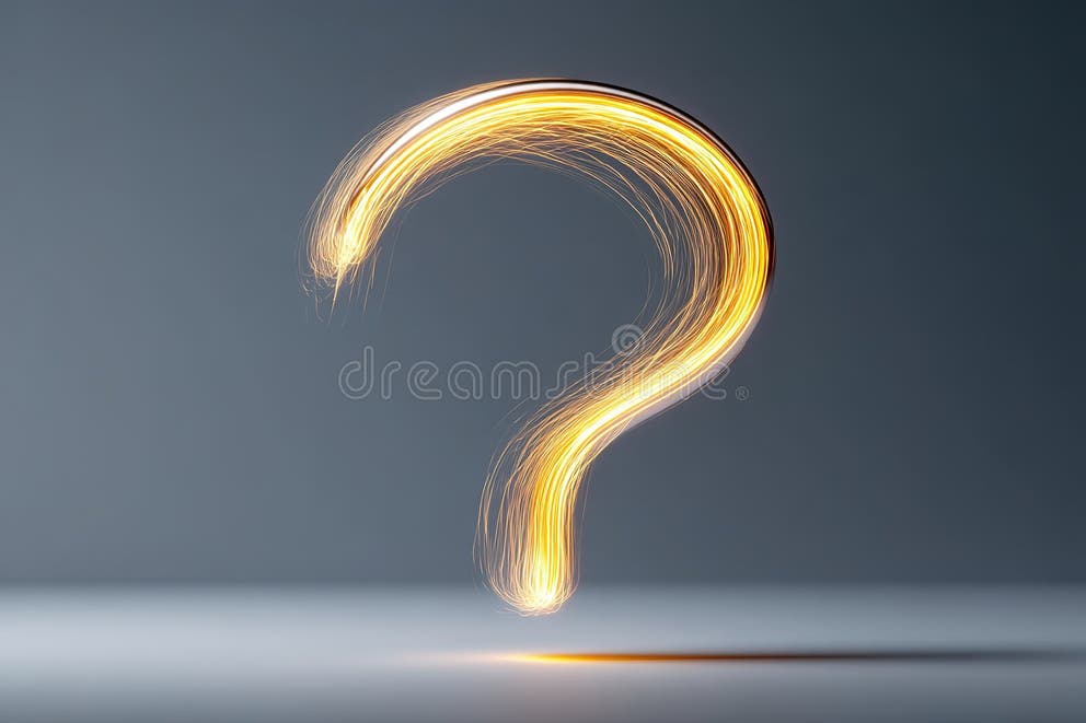 Creative Glowing Question Mark Illuminating a Minimalistic Background ...