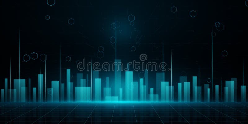 Creative Glowing Wide Digital City Background. Future and Technology ...