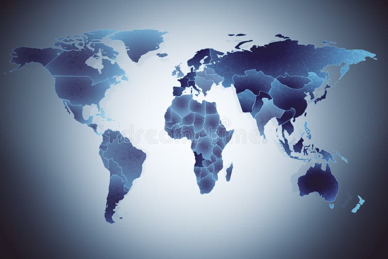 Creative glowing world map stock illustration. Illustration of ...