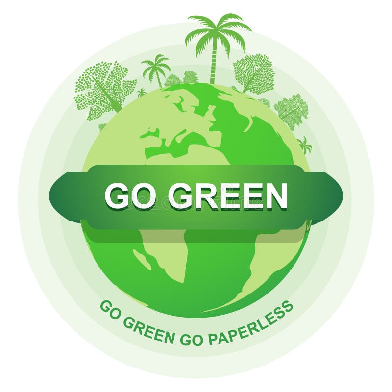 Creative Go Green Vector Art Illustration Stock Vector - Illustration ...