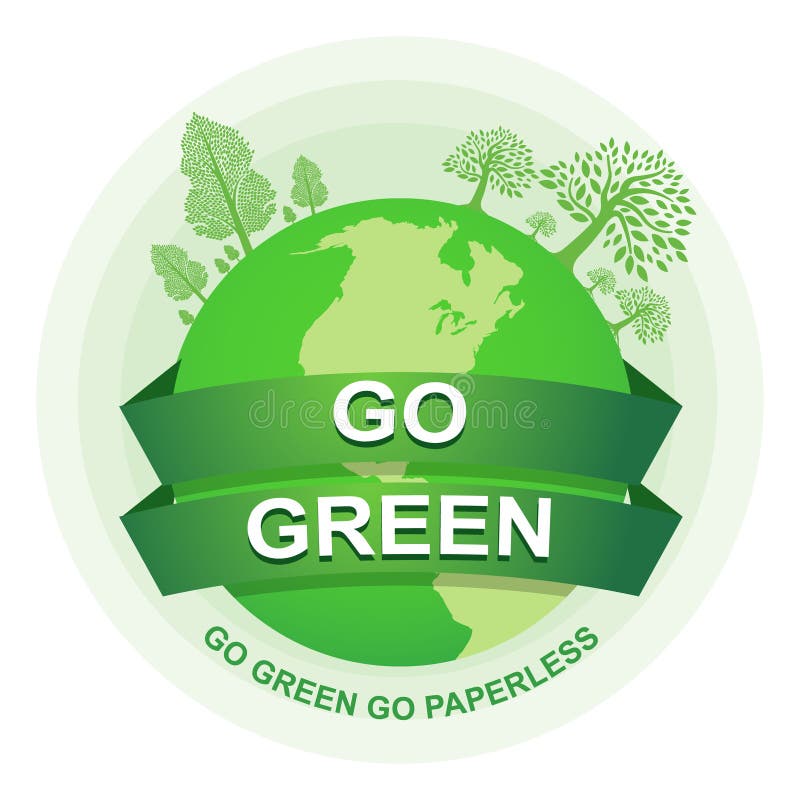 Creative Go Green Vector Art Illustration Stock Vector - Illustration ...