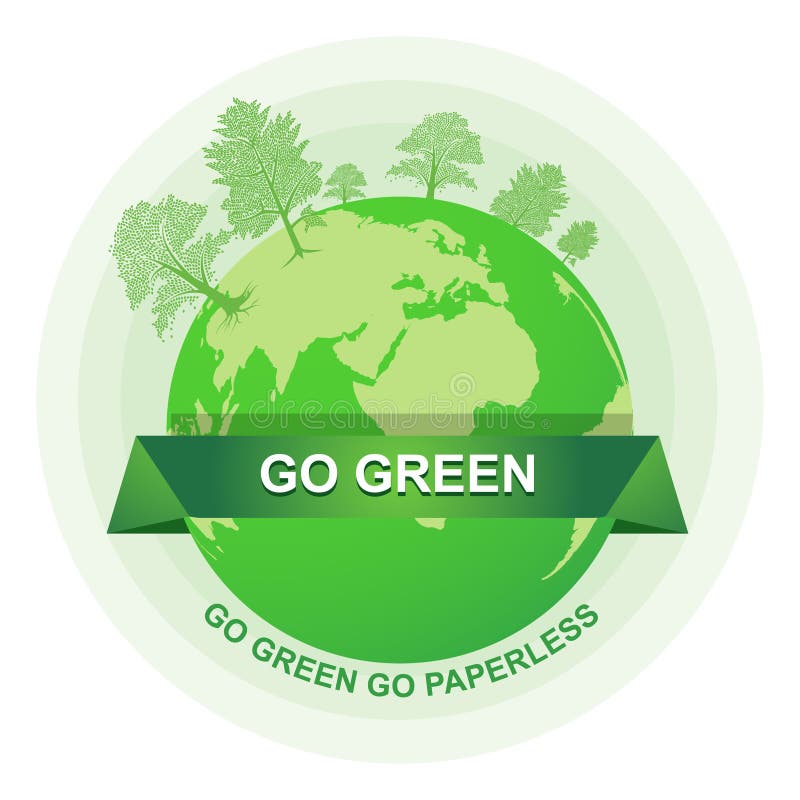 Creative Go Green Vector Art Illustration Stock Vector - Illustration ...