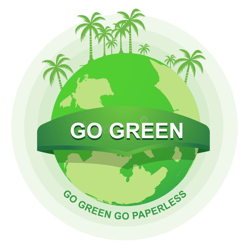 Creative Go Green Vector Art Illustration Stock Vector - Illustration ...