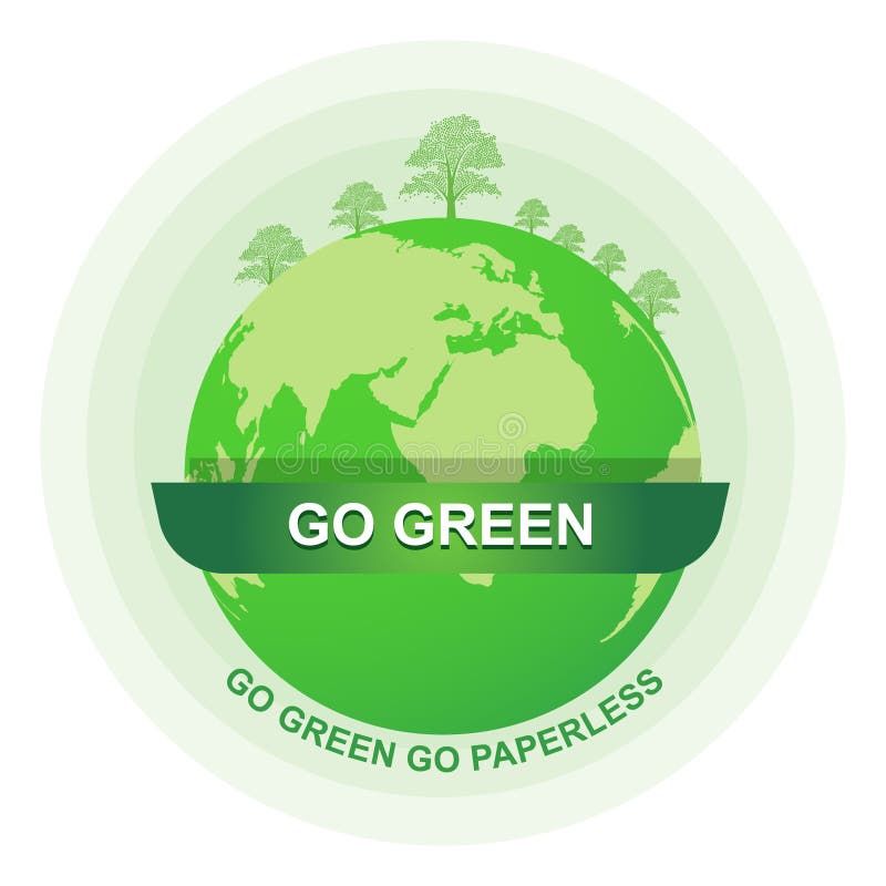 Creative Go Green Vector Art Illustration Stock Vector - Illustration ...
