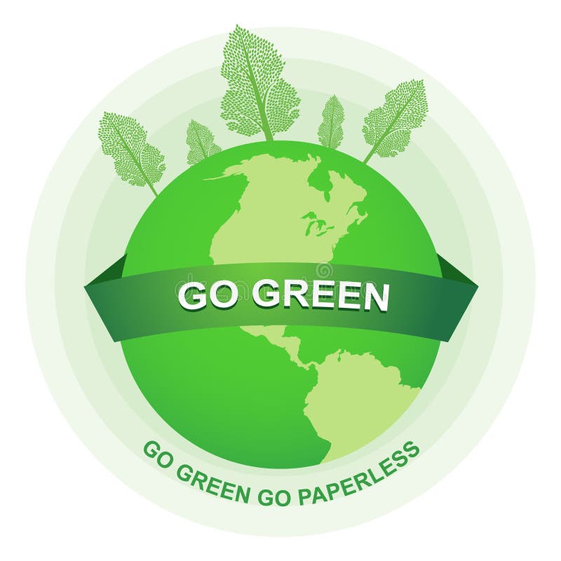 Creative Go Green Vector Art Illustration Stock Vector - Illustration ...