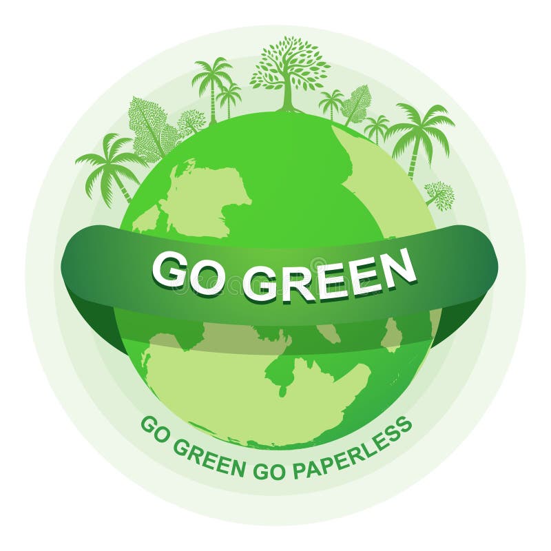 Creative Go Green Vector Art Illustration Stock Vector - Illustration ...