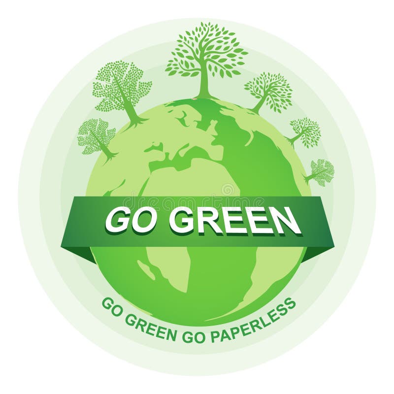Creative Go Green Vector Art Illustration Stock Vector - Illustration ...