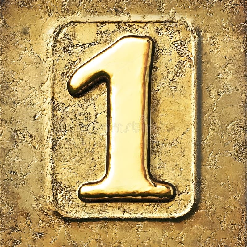 Creative Gold 1 Golden Number One Stock Photo - Image of gold, number ...