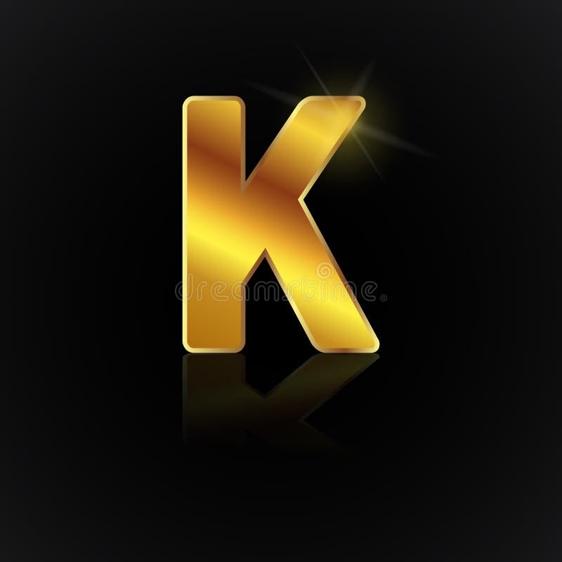 Creative Gold K Logo Icon Art Illustration Stock Vector - Illustration ...