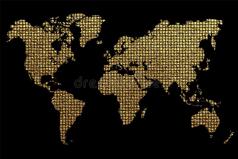 Creative Gold Map of the World. Vector Illustration. . Stock Vector ...
