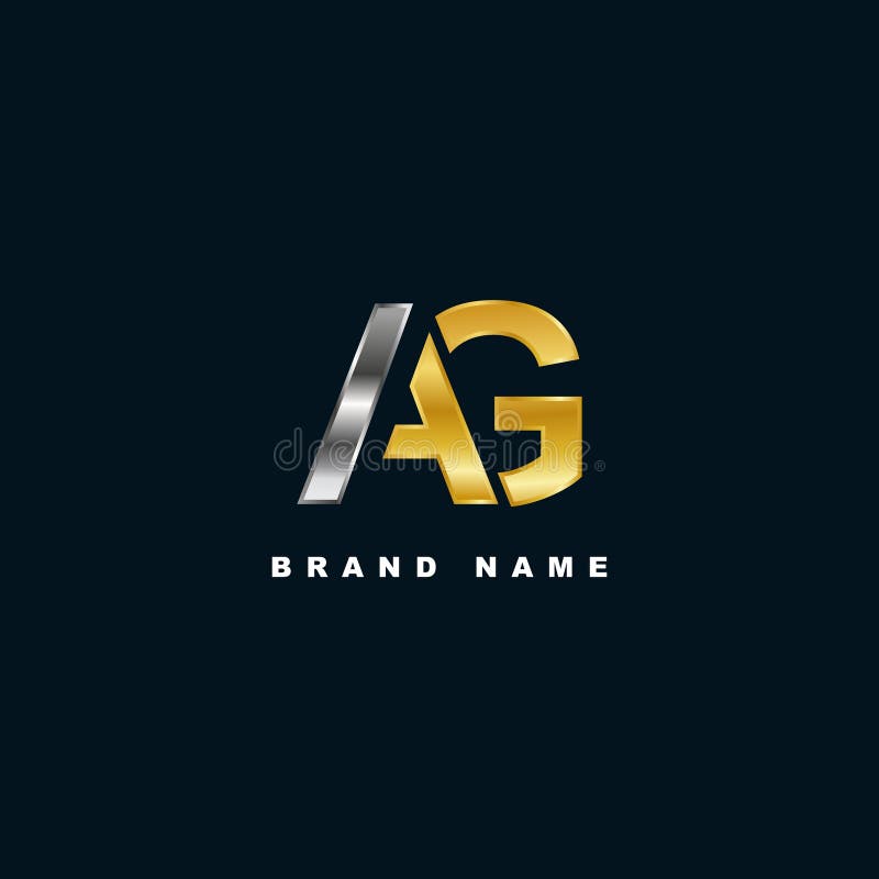 Creative GOLD and Silver AG Logo Design Stock Illustration ...