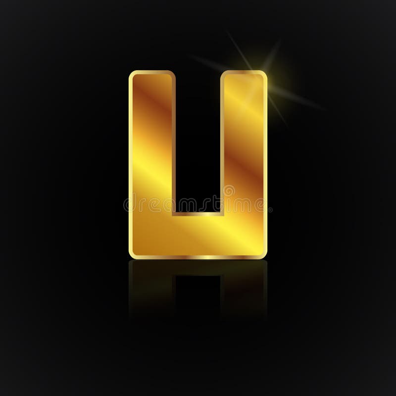 Creative Gold U Logo Icon Art Illustration Stock Vector - Illustration ...