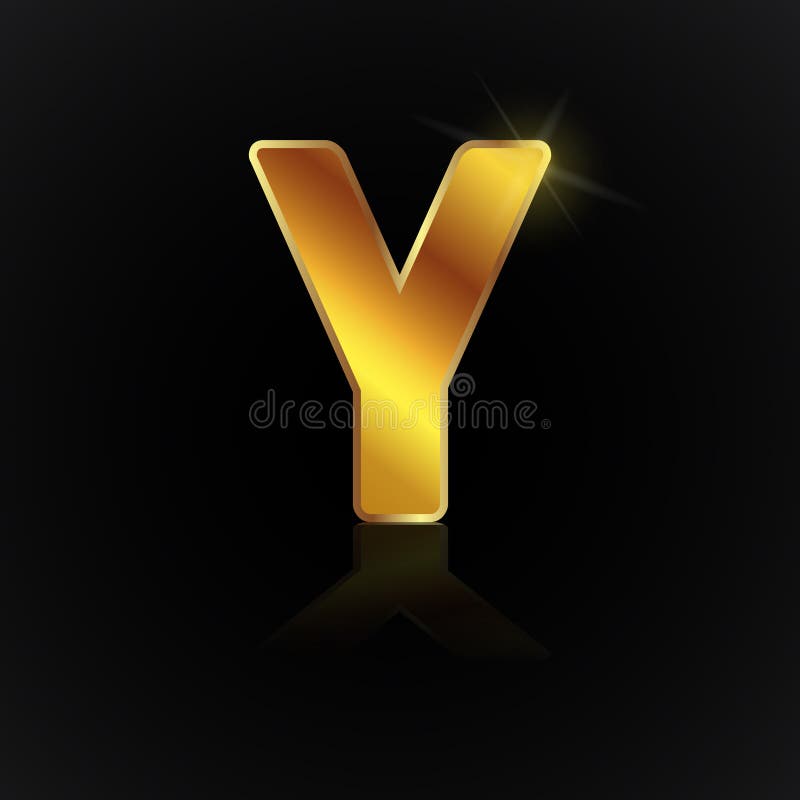 Creative Gold Y Logo Icon Art Illustration Stock Vector - Illustration ...