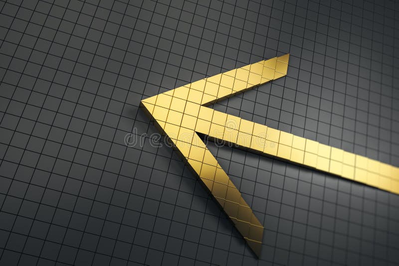 Creative Golden Arrow on Dark Grid Stock Illustration - Illustration of ...
